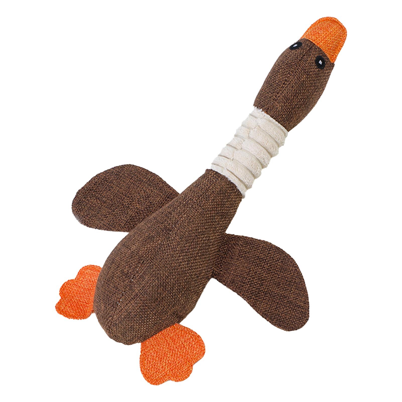 Мягкие игрушки для собак, в форме диких гусей, мягкое льняное скрипучее животное, жевательные игрушки для собак, кошек, жевание и чистка зубов, кофе