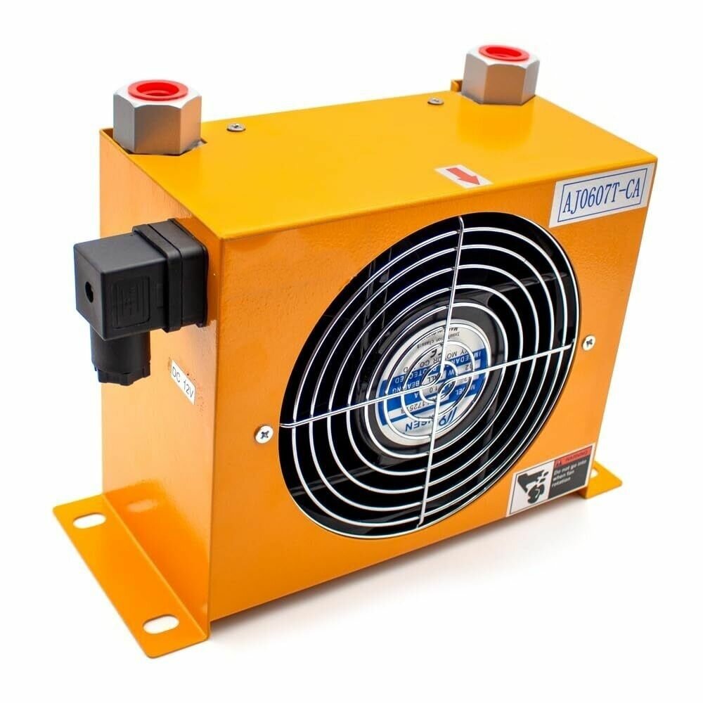 Радиатор гидравлический AJ0607T-CA, алюминиевый, 12 В, для охлаждения масла, жёлтый