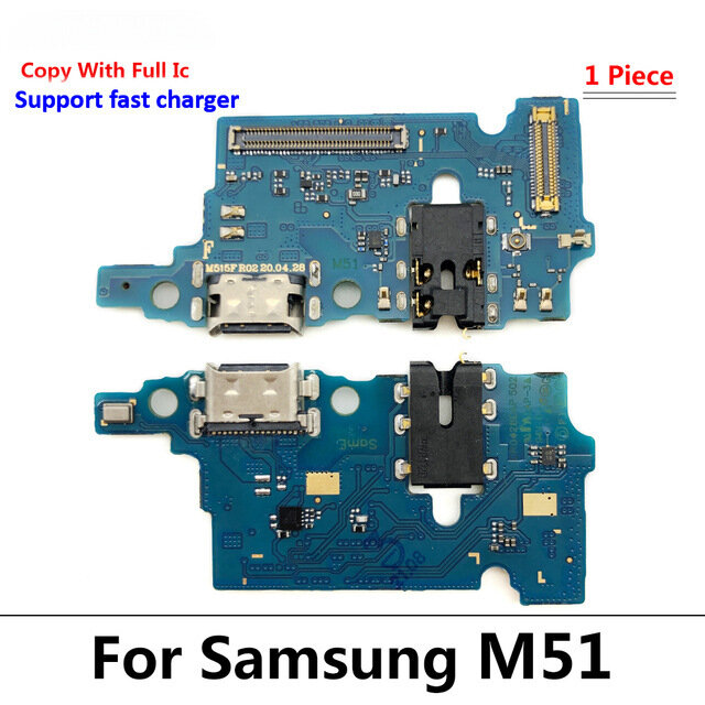 Samsung M51 M515F Передняя соединительная плата с чипом IC и зарядной аудиогарнитурой для смартфона