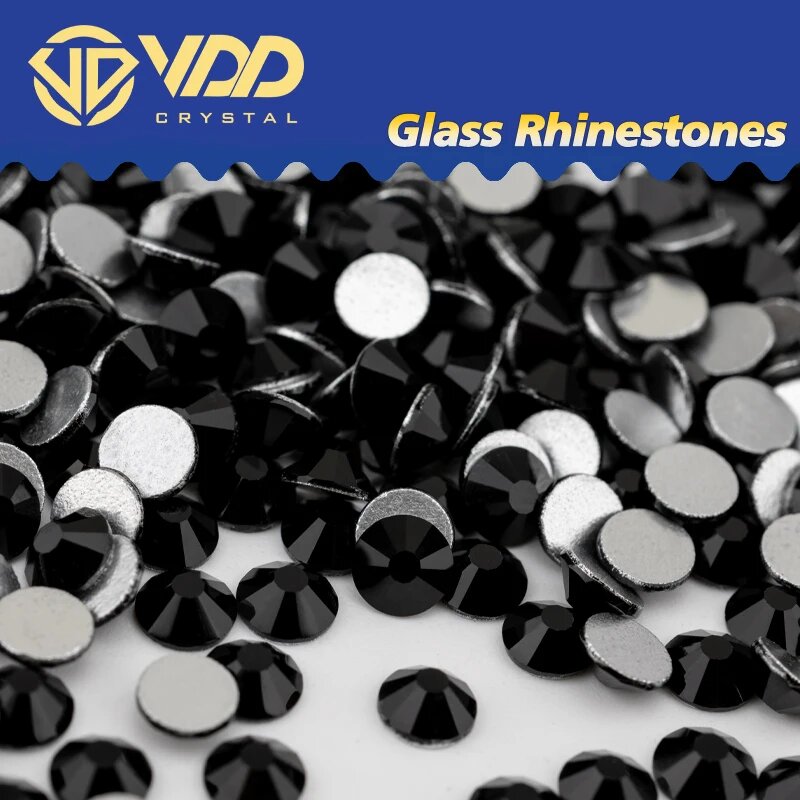 Стразы черные стекло VDD SS4-SS30, SS10, 1440 шт