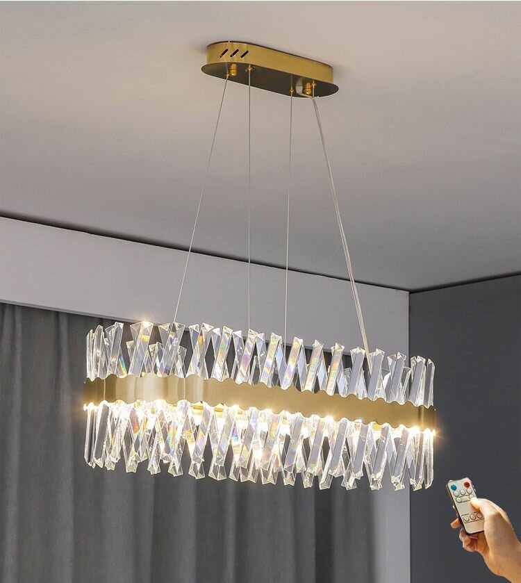 Постмодернистский свет из нержавеющей стали роскошная гостиная круглая/овальная хрустальная люстра -hj