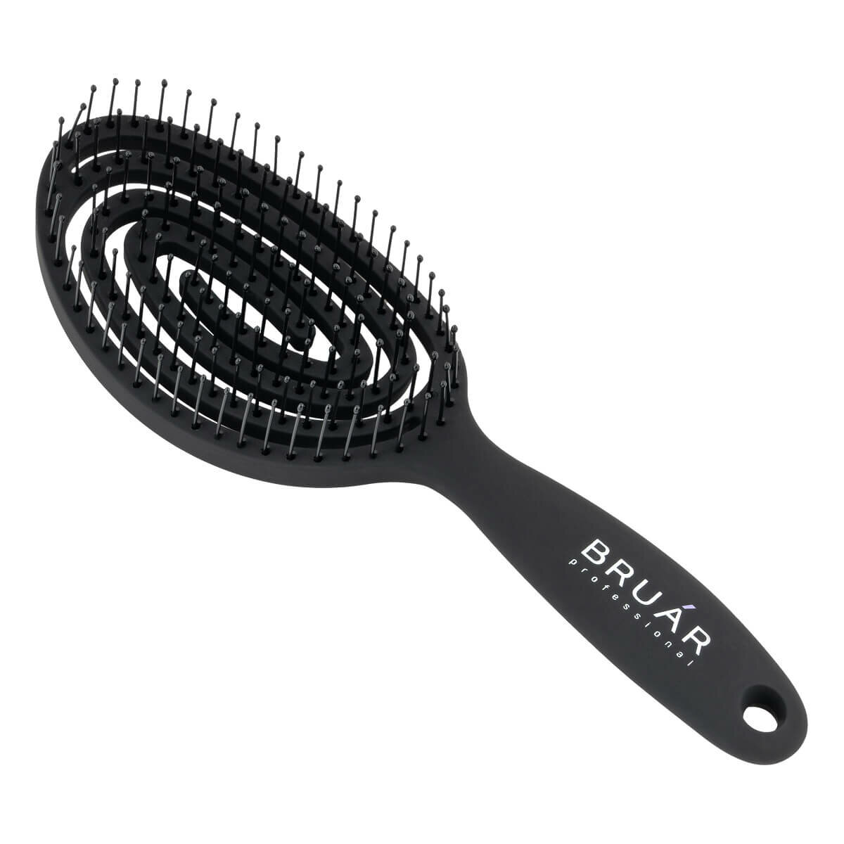 Расческа массажная овальная продувная с нейлоновой щетиной Bruar