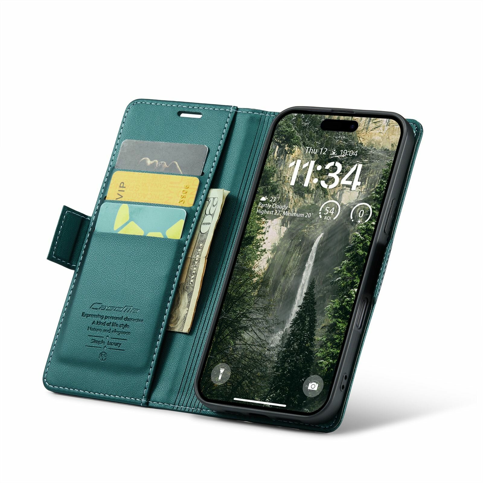 Чехол-книжка CaseMe Smooth iPhone 16 Plus зеленый