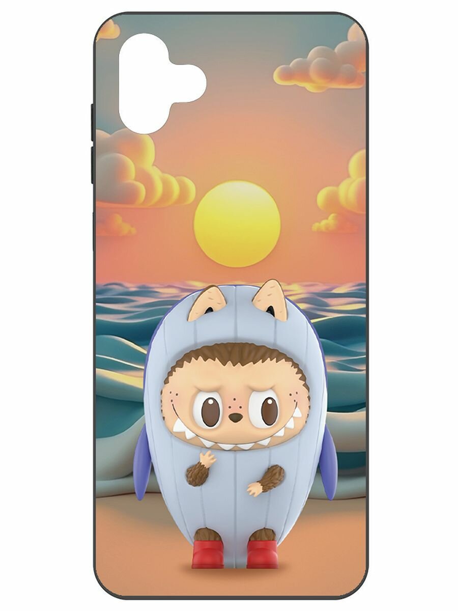 Чехол-накладка Krutoff Soft Case Лабубу Кит для Samsung Galaxy M04 (M045) черный