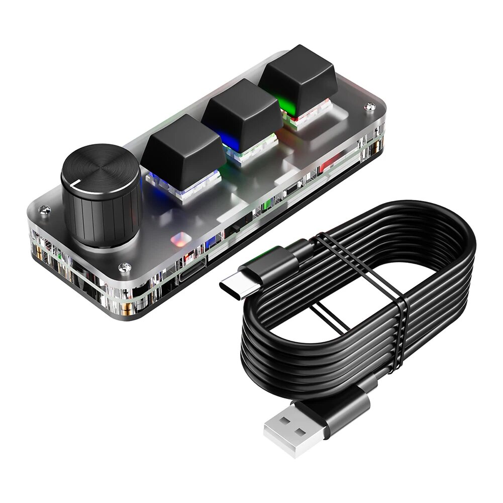 Механическая клавиатура 3 клавиши с регулятором, Black Triple mode