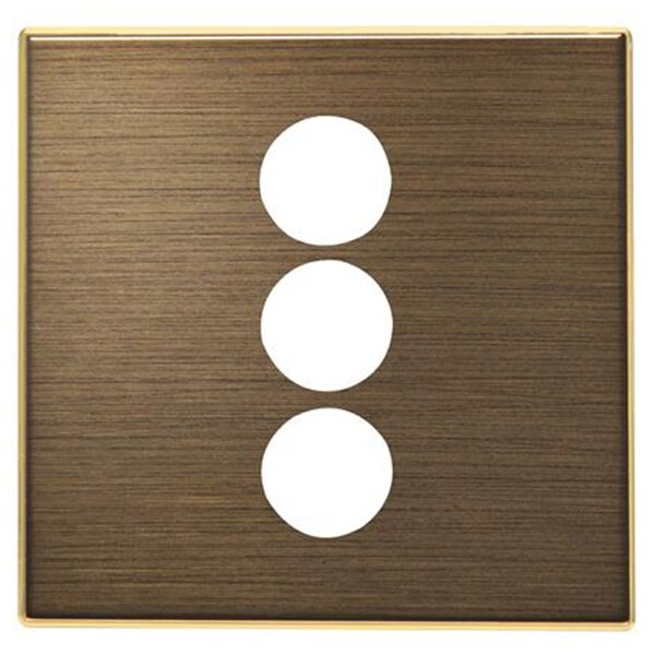 Накладка для механизма 3xRCA разъёма/коннектора ABB SKY, античная латунь (8555.3 OE) 2CLA855530A1201