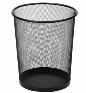 Корзина для мусора и бумаг Luscan 18 л окрашенная сталь чёрная (35x29.5x29.5 см)