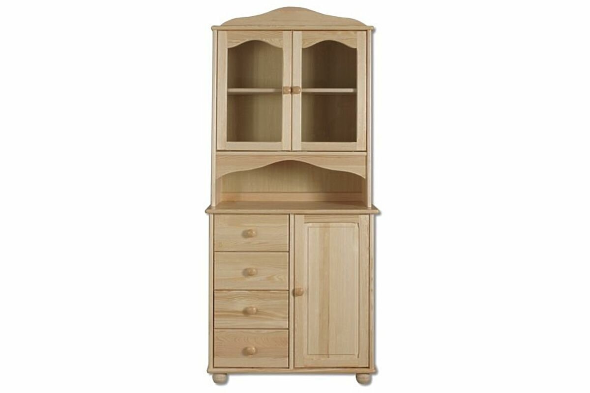 Буфет Витязь №4 из Массива сосны, 80х50х190 см, классический орех 2