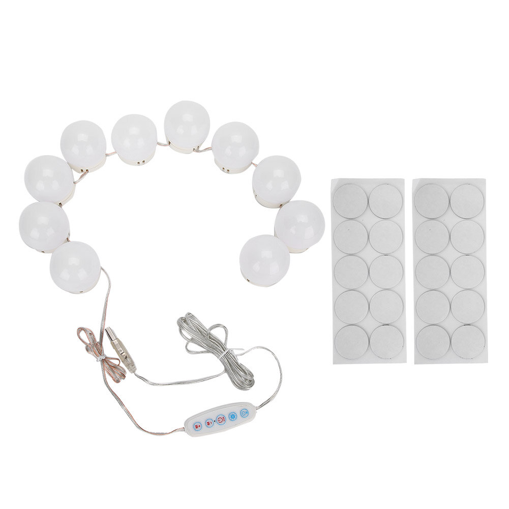 10 разноцветных светодиодных лампочек для зеркала для макияжа, для свадебного или праздничного зеркала.