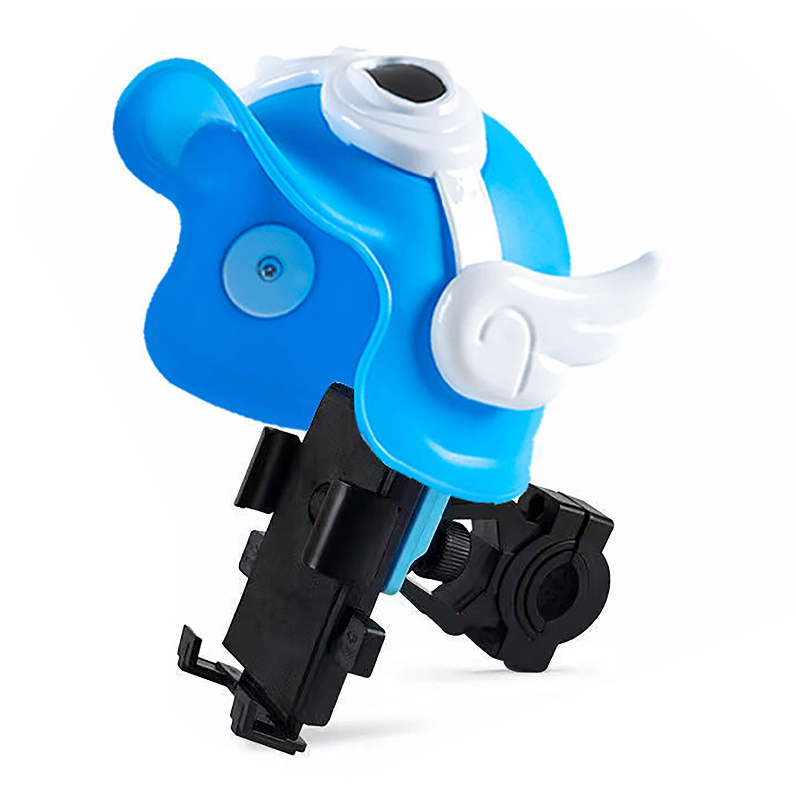 Держатель для телефона на мотоцикл, симпатичный, в виде шлема, ударопрочный, с регулируемым углом наклона, крепление для телефона, навигационный кронштейн для электровелосипеда, синий, в стиле руля, небольшого размера