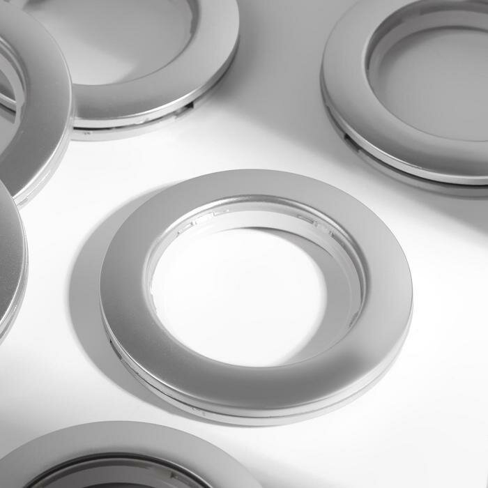 Люверсы для штор, d 4,1/7,5 см, 10 шт, цвет серебряный