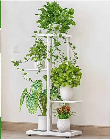 Подставка для цветов "Бонсаи", высота 82см, ширина 22см, 5 шт, белая