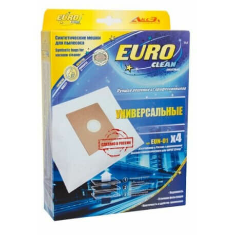 Мешки пылесборники универсальные для пылесоса, 4 шт, синтетические, многослойные, повышенной фильтрации, размер картона: 100 х 130 мм, диаметр отверс