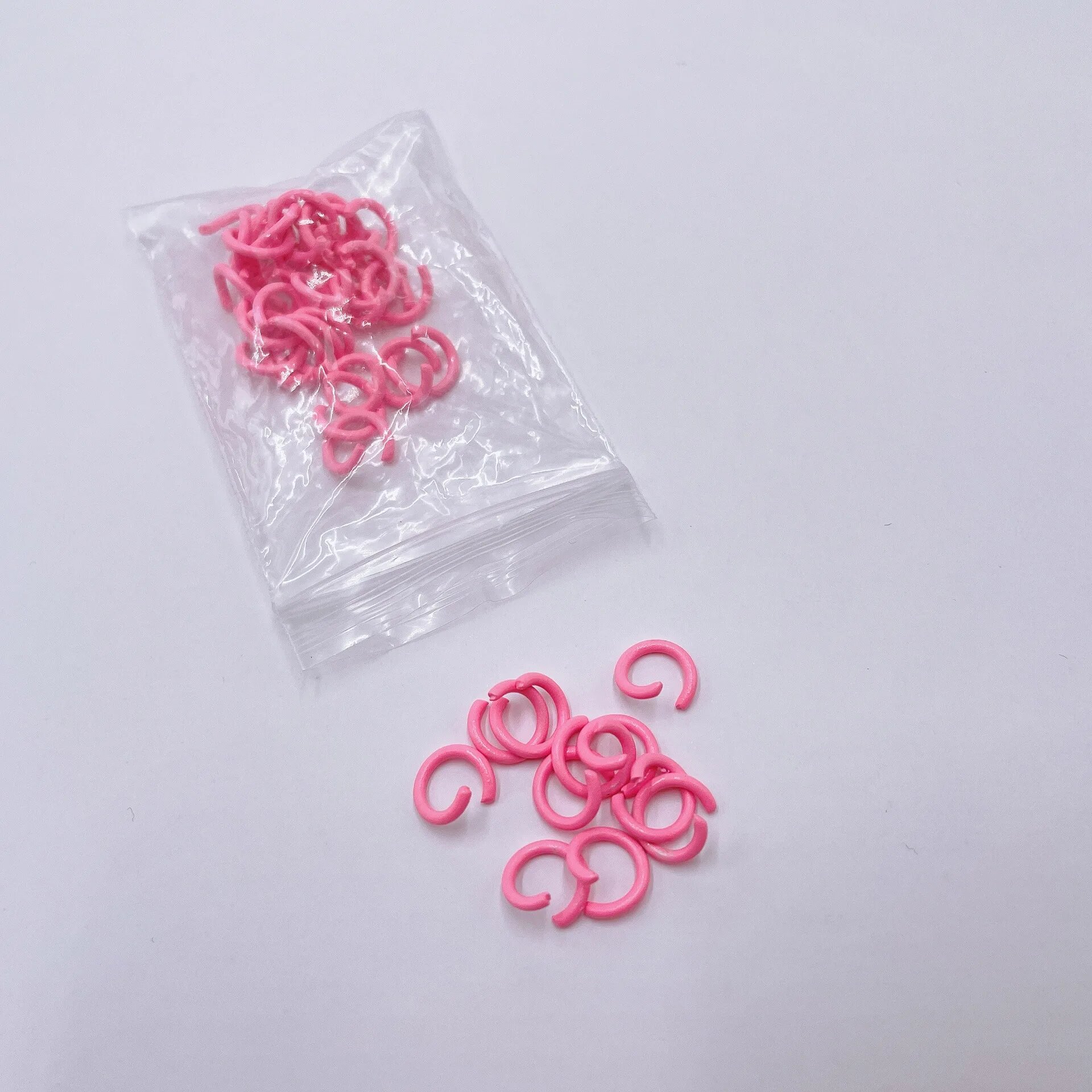 Металлические открытые колечки 100 шт, 8-10 мм Розовый, 1.2x8mm 100pcs, 7