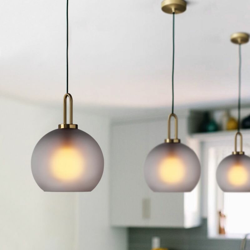 Простая люстра для спальни, круглый стеклянный люстра для ресторана