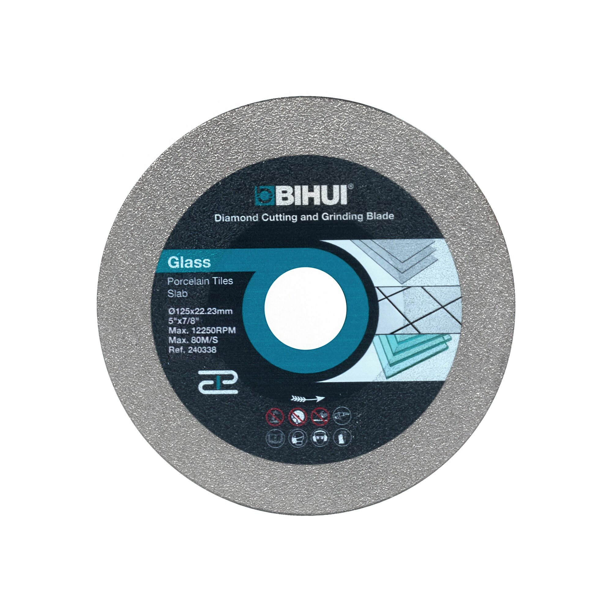 Диск алмазный универс. шлифовально-отрезной BIHUI 125мм, посадочный 22,23мм, толщина 1,6мм