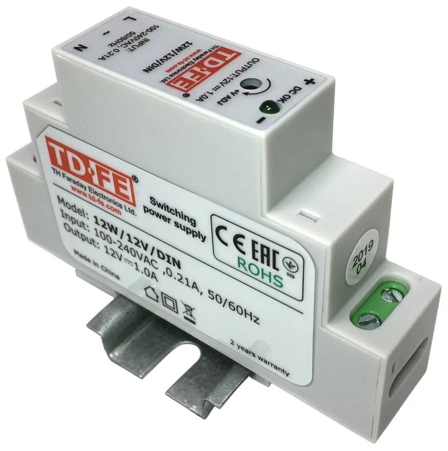 ZONT 12W/12-24V/DIN, Блок питания с креплением на DIN-рейку