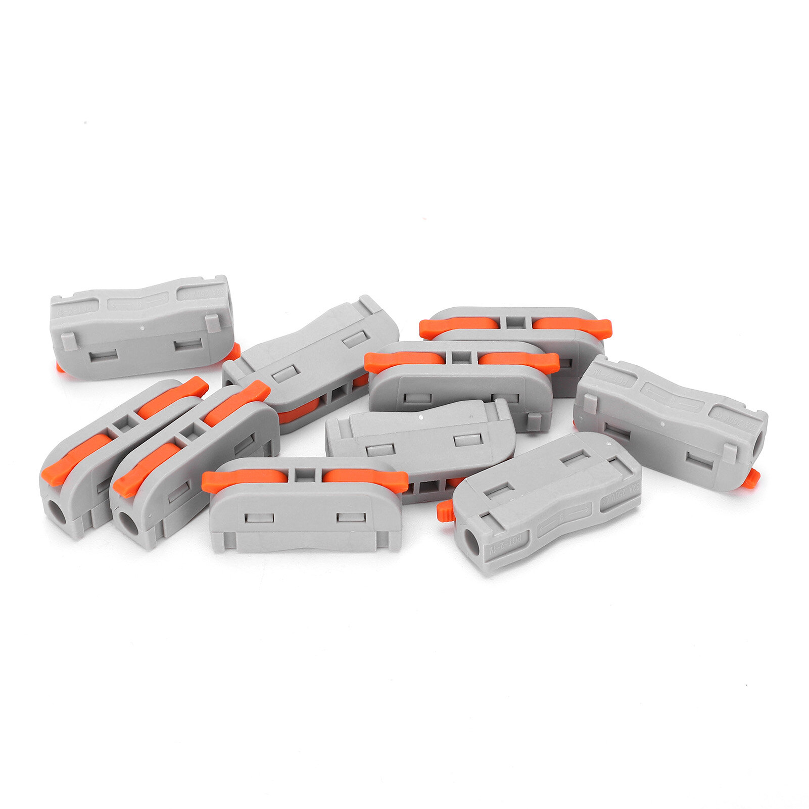 20шт Коннектор для проводов LeverNut 1в1выход Быстрый световой разъем 250V 32A 0.08-4мм² PCT-2-1M Медь PA Антипожарный Для кабелей Электротехника AC/DC