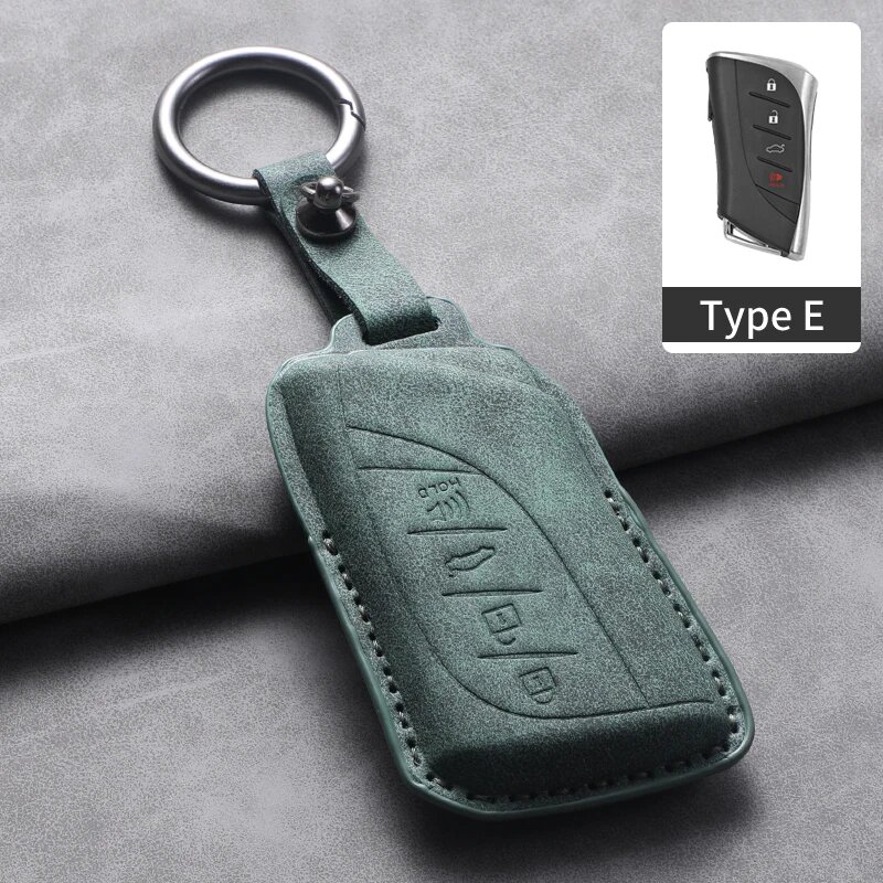 Кожаный чехол для автомобильного ключа для Lexus NX IS RX ES GX LX LS UX GS 200 260 E-green Keyring