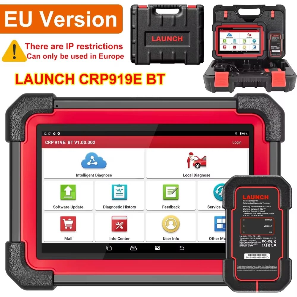 2026 LAUNCH X431 CRP919E BT 7-дюймовый Bluetooth, российские диагностические EU RU UK Version