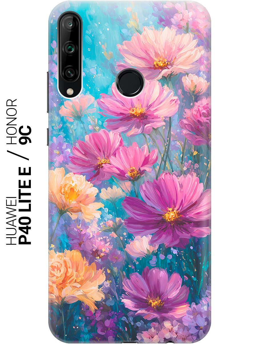 Силиконовый чехол на Honor 9C / Huawei P40 Lite E с принтом "Палитра полевых цветов"