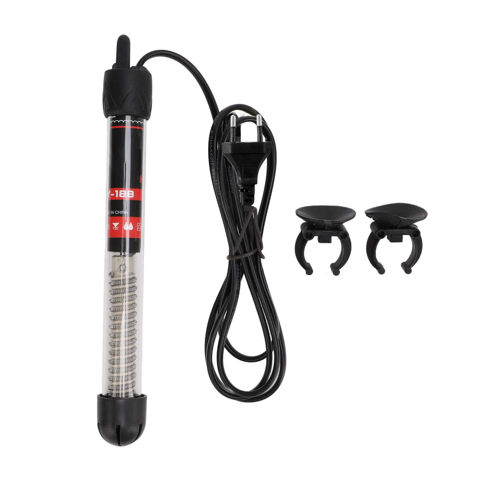 Погружной аквариумный обогреватель с автоматическим поддержанием постоянной температуры, стеклянный, регулируемый, с 2 присосками.