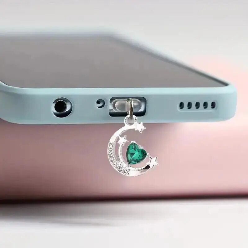 Пылезащитная заглушка для iPhone 6-14, луна и звезда, SJ39