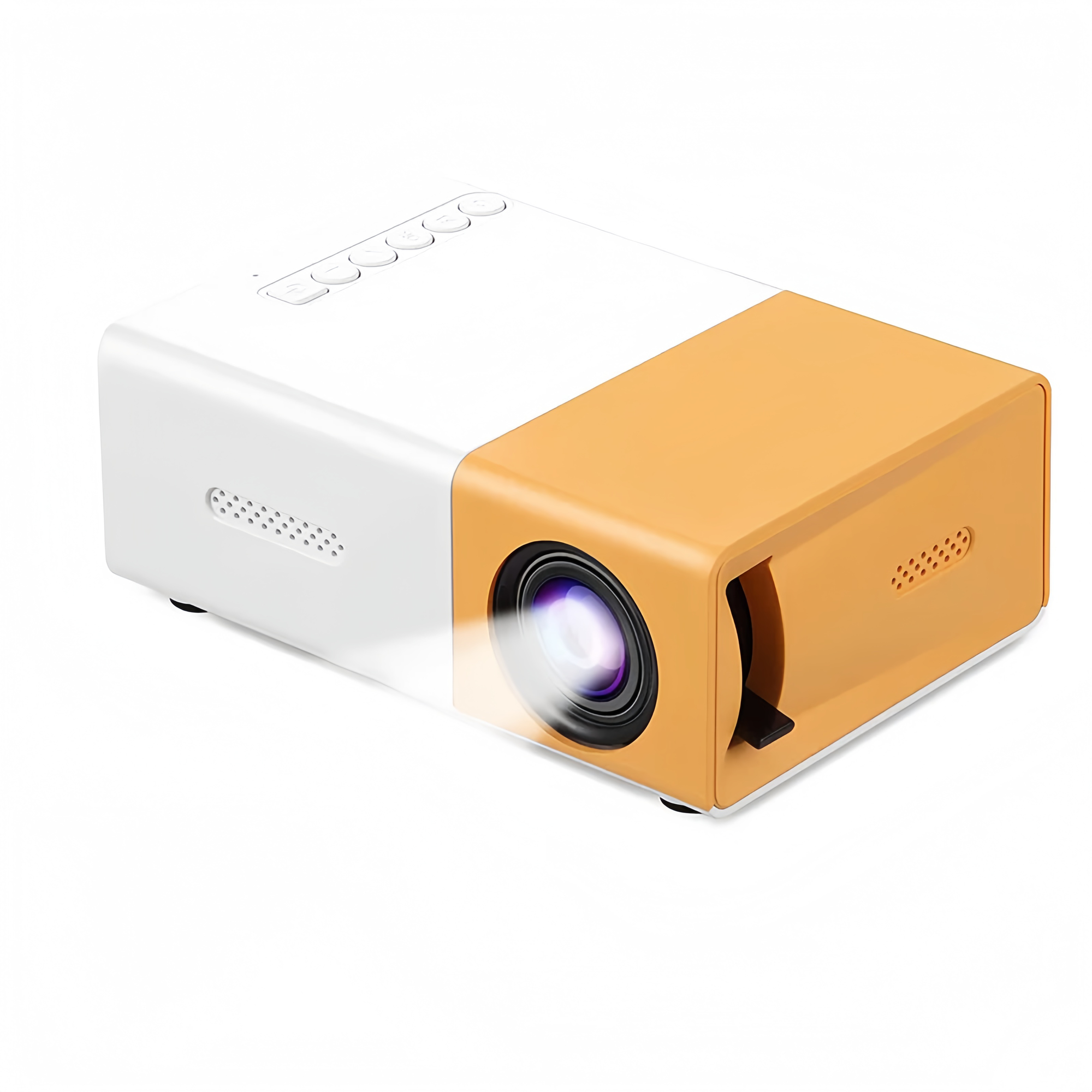 YG300, Портативный мини-проектор с разрешением 4K HD, желтый,12.5*8.5*4.6 см，