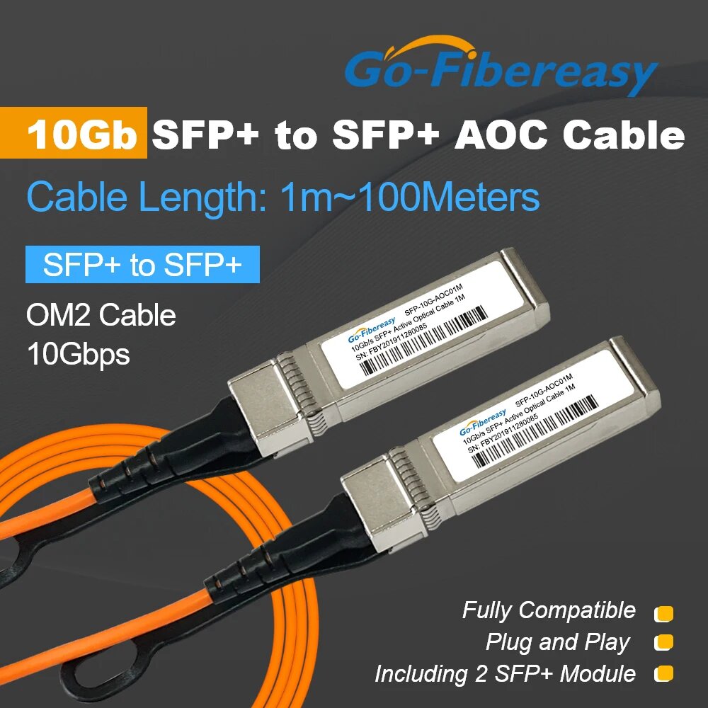 Go-Fibereasy SFP-10G-AOC03M 10Гбит/с активный оптический кабель SFP+ к SFP+ OM2 3м 3M For Customized
