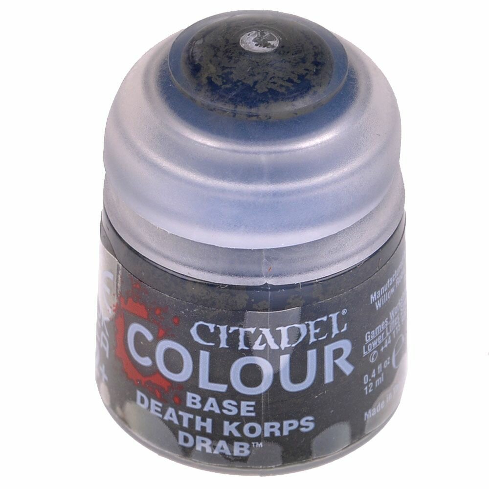 Краска акриловая Citadel Base: Death Korps Drab / Серый Корпуса Смерти (12 мл.)