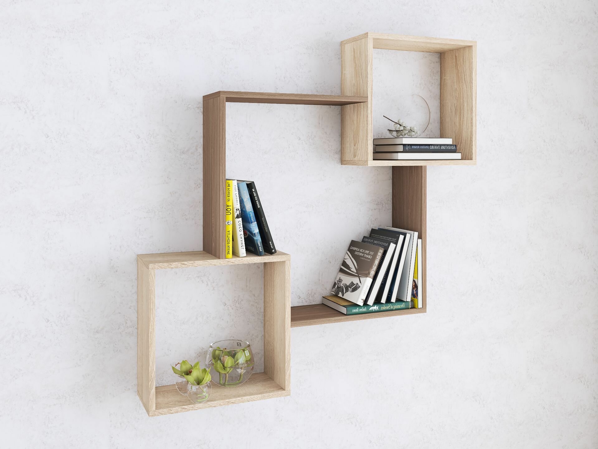 Полка навесная открытая ПН-2, ЛДСП, для дома, учебы, гостиной 1050х1050х180 тэкс