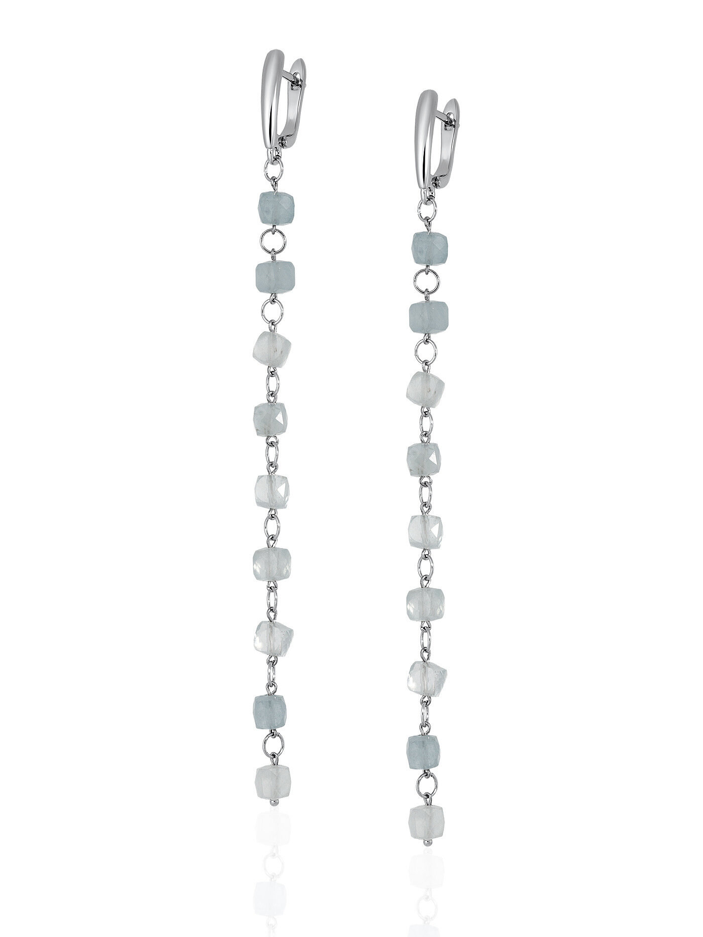 Серьги с подвесками, аквамарин