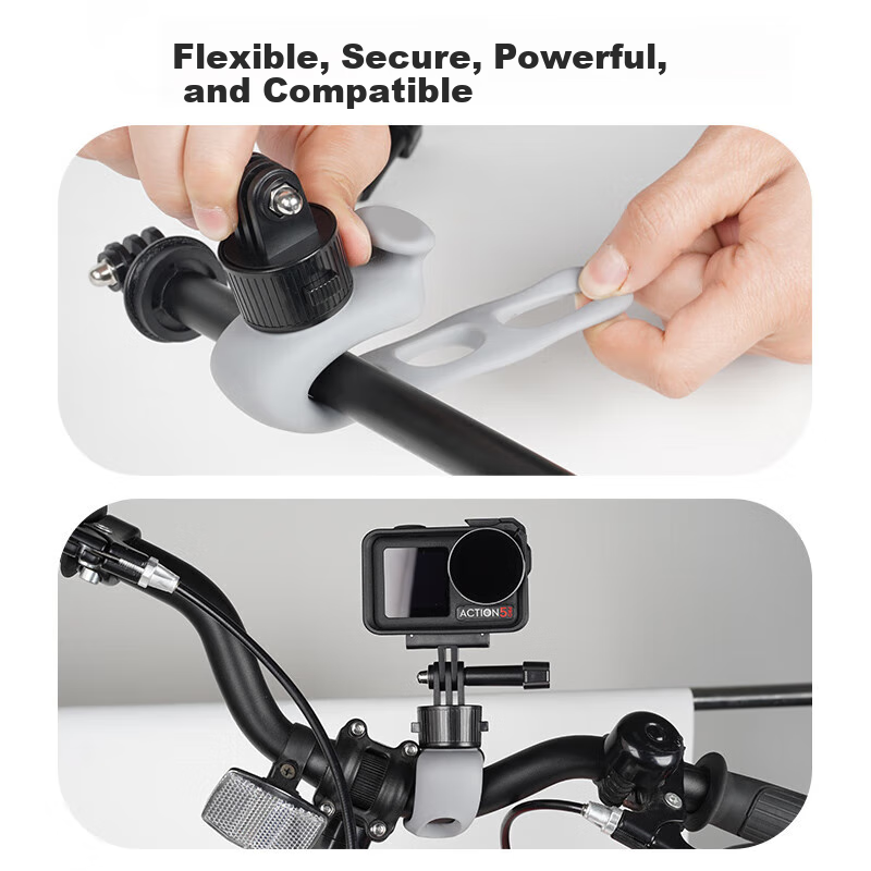 BIAZE Quick Release Elastic Small Q DJI Action 4/5 Pro Accessories Cycling Shooting Fixed Bracket GoPro 13/12 Insta360 Ace Pro 2 Handlebar Mount JS9