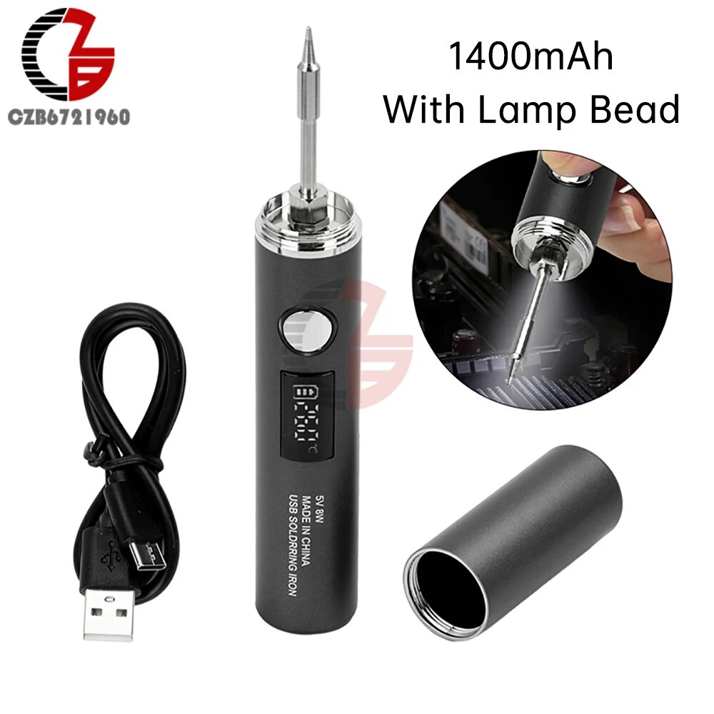 USB-паяльник Type-C с беспроводной зарядкой 1400mAh