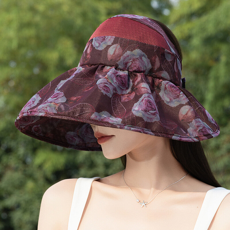 Шляпа от солнца "Корейский стиль", винно-красная, регулируемая, 55-58 см