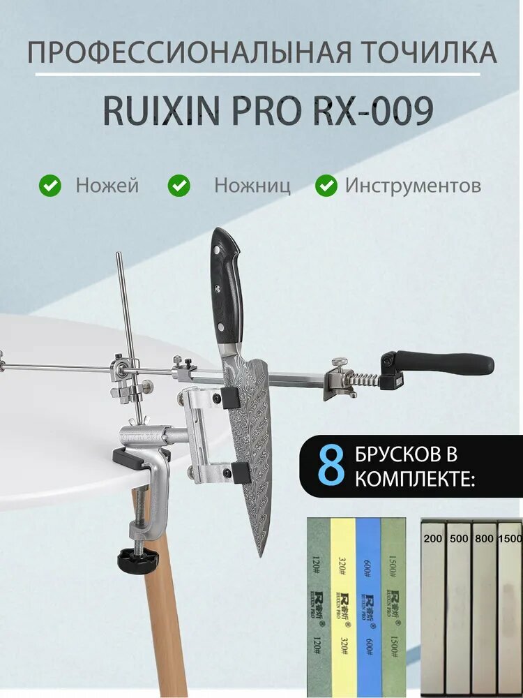Точилка ножей Ruixin Pro RX-009, поворотный механизм, 4 точильных бруска