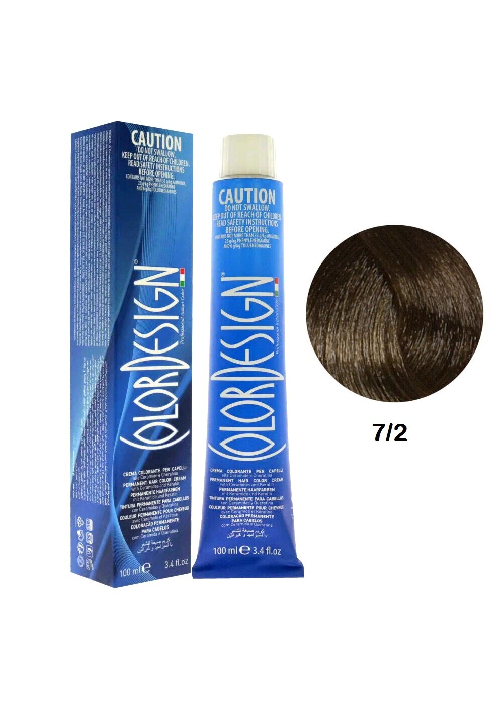 Colordesign Колор Дизайн Стойкая краска для волос 100 мл - Colordesign 7/2