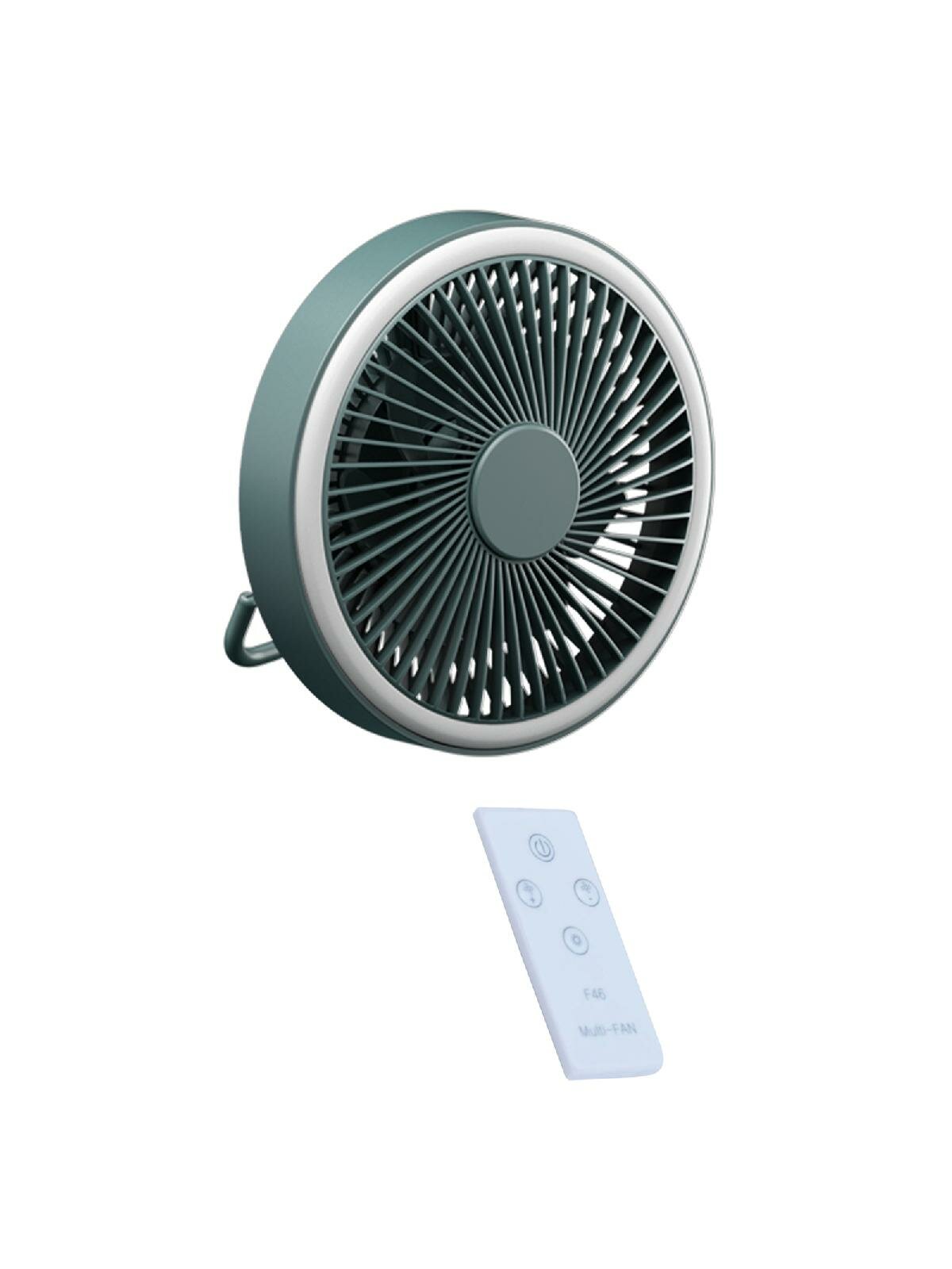 7inch Multifunctional Remote Control Ceiling Fan with LED Light and Hook 3Speed Hanging Fan RGB for Bedroom Home Office