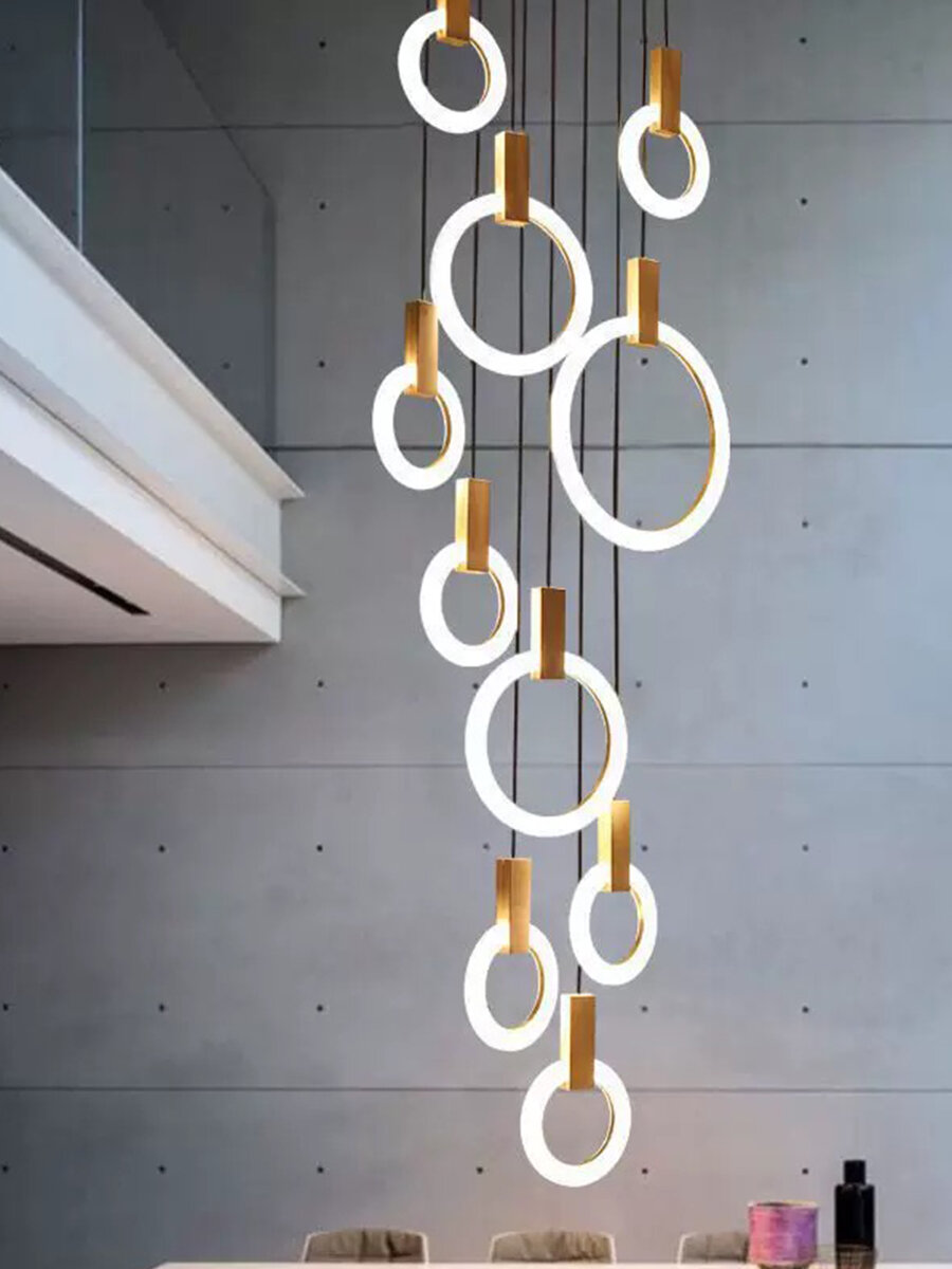 Лкстры, лестниЧные лкстры, Балконная люстра， кухонныелкстры, потолоЧные лстры，Трехцветный свет， 69 Вт