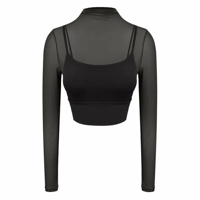 Одежда для йоги, женская, сетчатая, двухчастная, с нагрудной чашечкой, цвет какао-коричневый