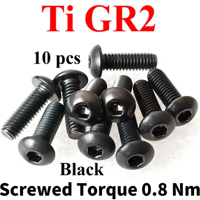 Титановые винты QCTI ISO 7380 M3 TiGr2 Black, 6 мм