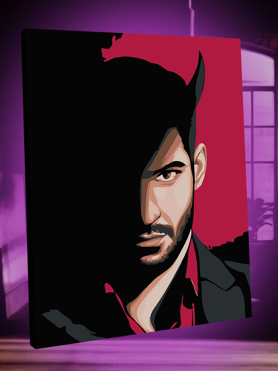 Картина по номерам "Люцифер дьявол" холст на подрамнике 40х50