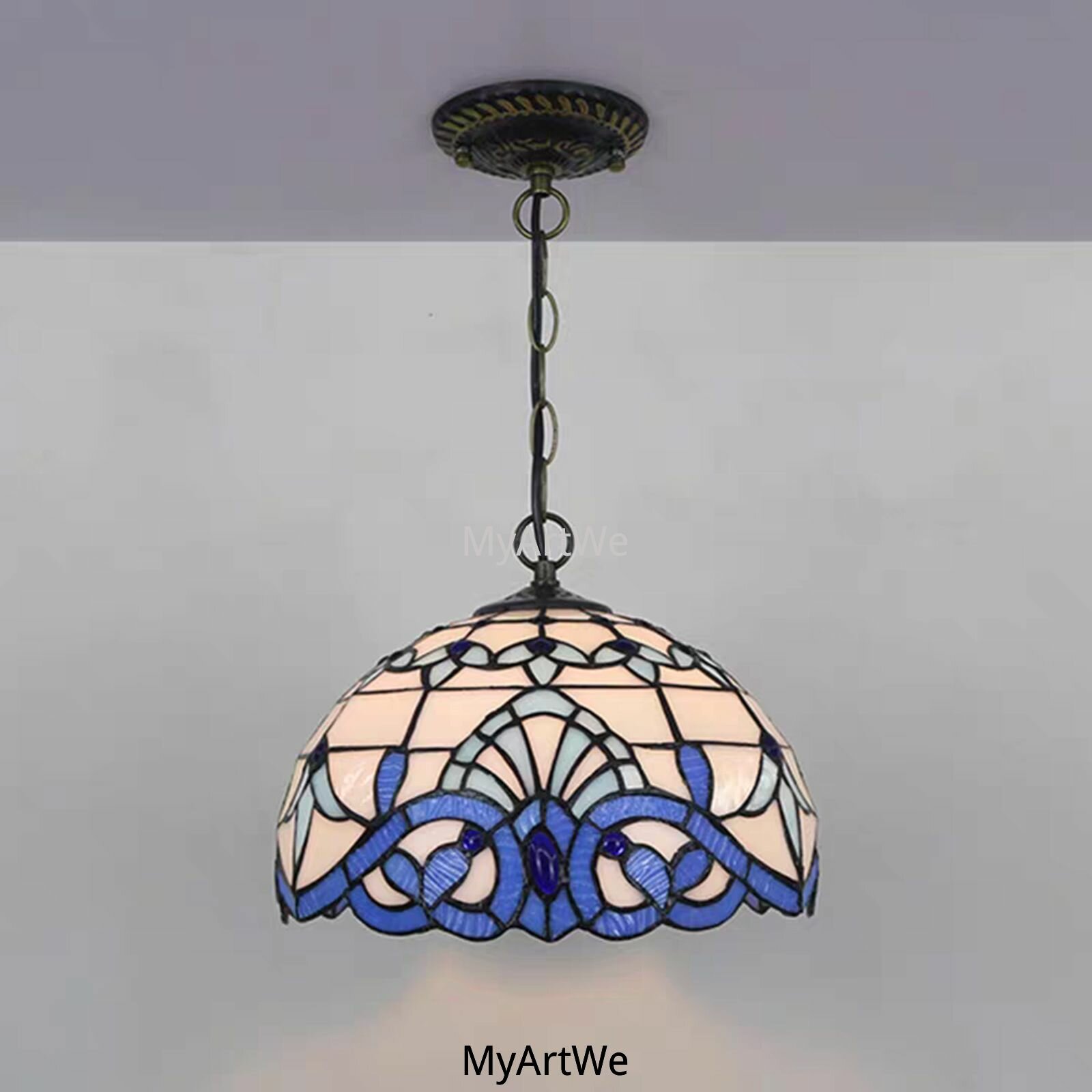Люстра потолочная MyArtWe M158W 30 CM Стеклянная люстра в стиле Тиффани