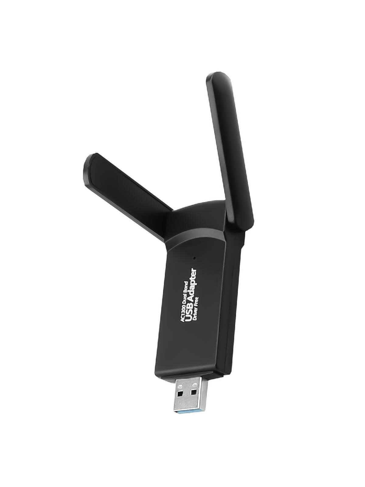 AC1300 USB Wireless Networking Adapter 5.8G/2.4Ghz 1300Mbps WiFi Dongle Fast Speed for PC/Tablet/Laptop
