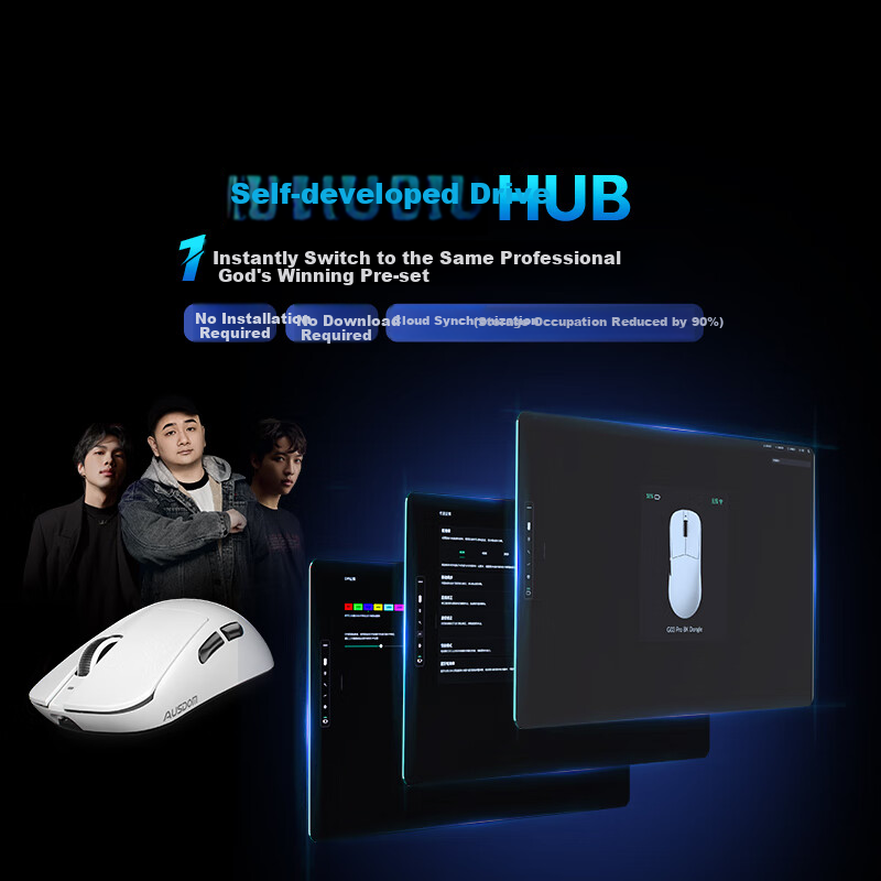 Беспроводная игровая мышь AUSDOM G03PRO с чипом PAW3395 8K частота опроса удобная для больших рук Цвет：Белый