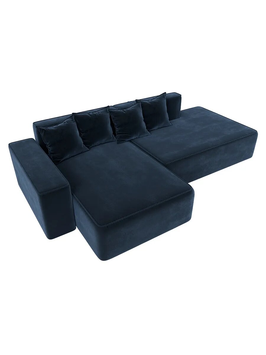 Диван угловой Будапешт со спальным местом 135х202 см, с ящиком для белья, угол левый, велюр