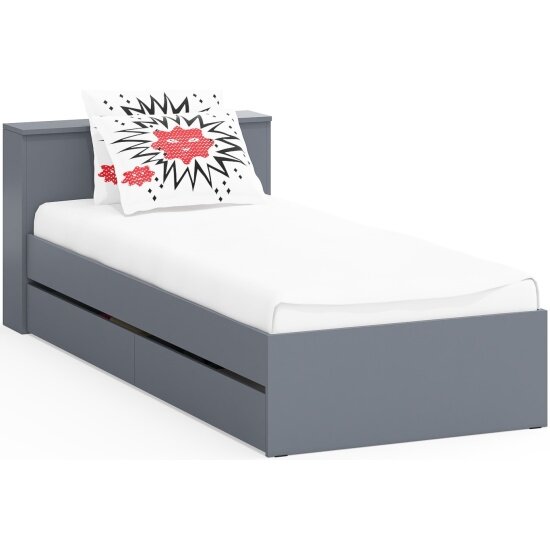 Кровать с ящиками Рвк Ксения 900 односпальная цвет графит