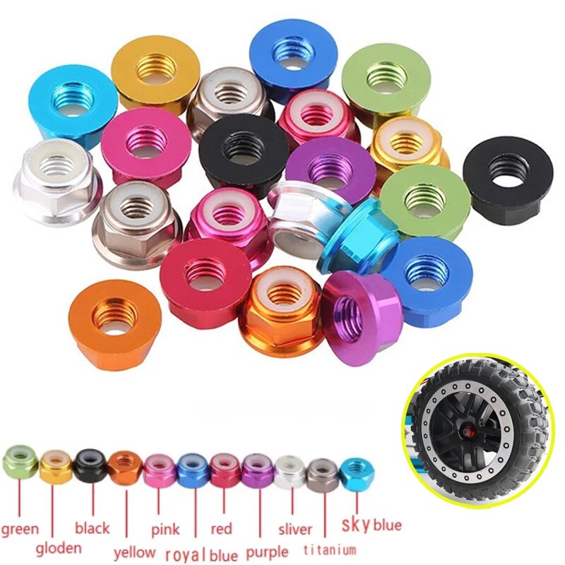 5 шт. Анодированные алюминиевые фланцевые гайки M2-M6 M2, Black