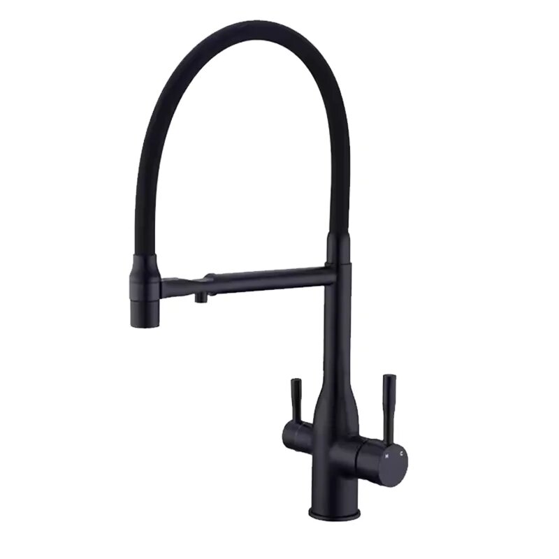 Очистка, смеситель для кухонной раковины, латунный смеситель, кухонный кран, гибкая труба, магнитная адсорбция, кран для прямой питьевой воды, Matte Black