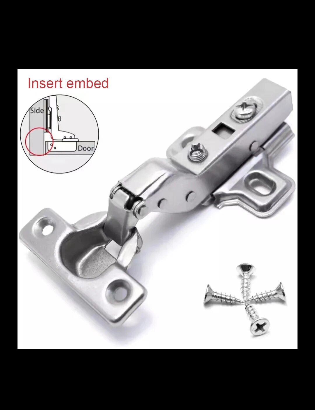 Петли мебельные гидравлические 26 мм, insert embed, 1PC